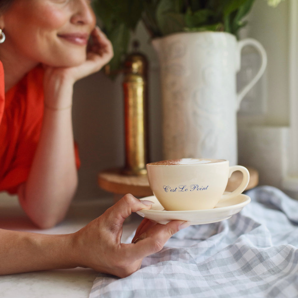 C'EST LE POINT MUG & SAUCER